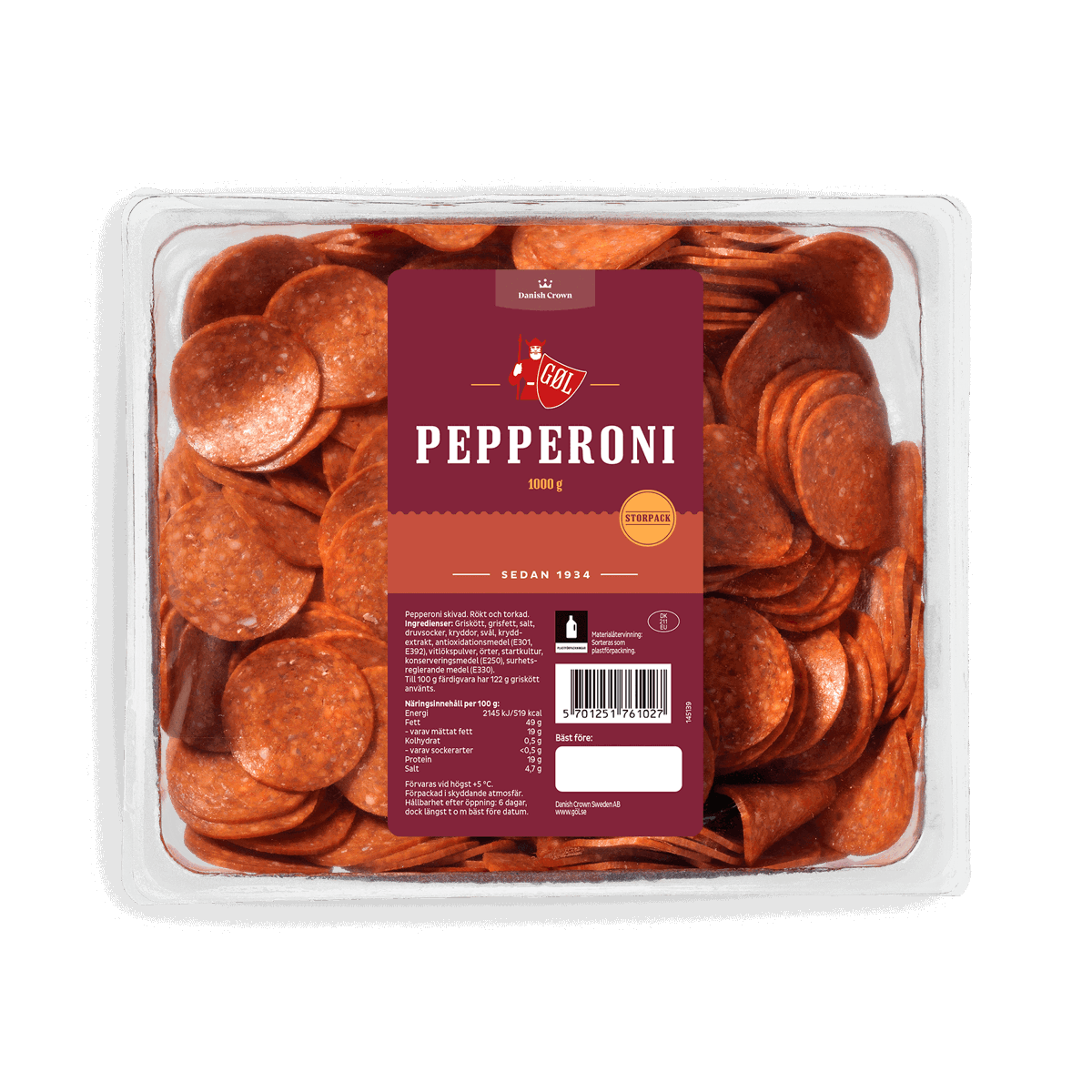 GØL Pepperoni, 1000 g - Danish Crown