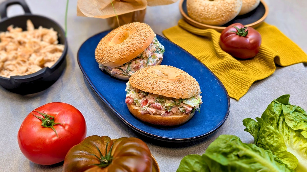 Chopped bagel med pulled chicken - Danish Crown